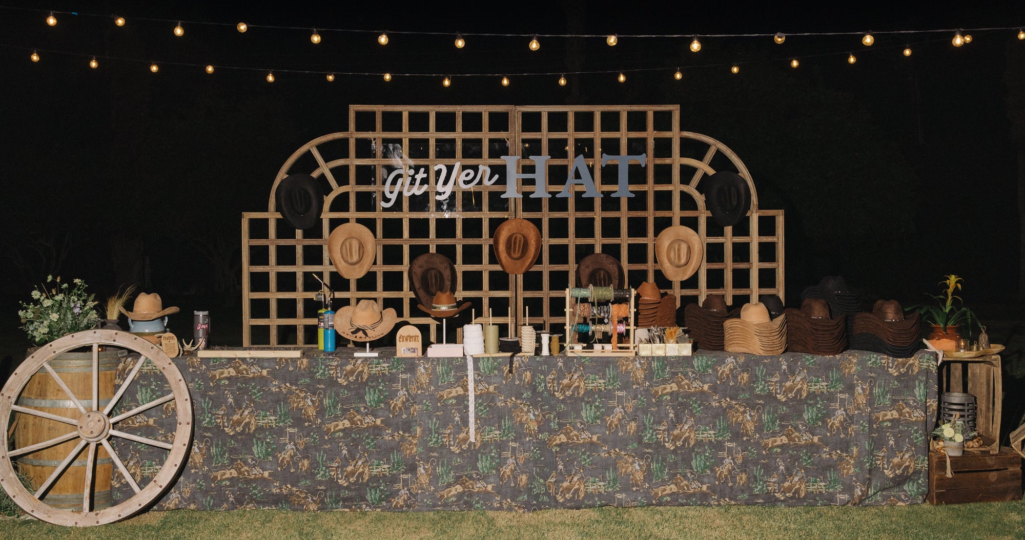 Custom Cowboy Hat Bar for events, private parties, weddings, festivals ...